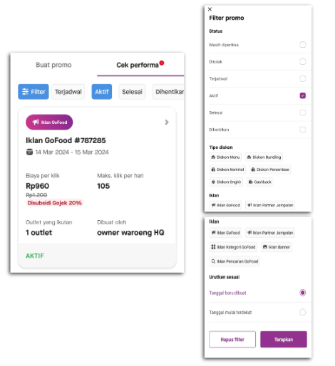 Cara melihat performa promo
